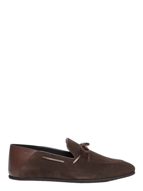 Bally Eclat Brown Suede Loafers - Ebony