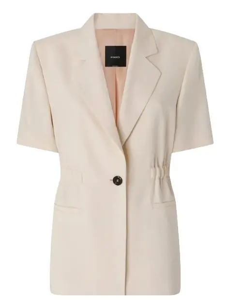 PINKO MAIN COLL. Pinko "assago" Short Sleeve Blazer With Drawstring Waist - White