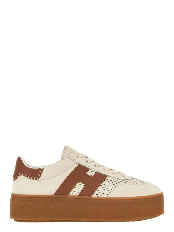 Hogan H" Logo Platform Sneakers - Beige
