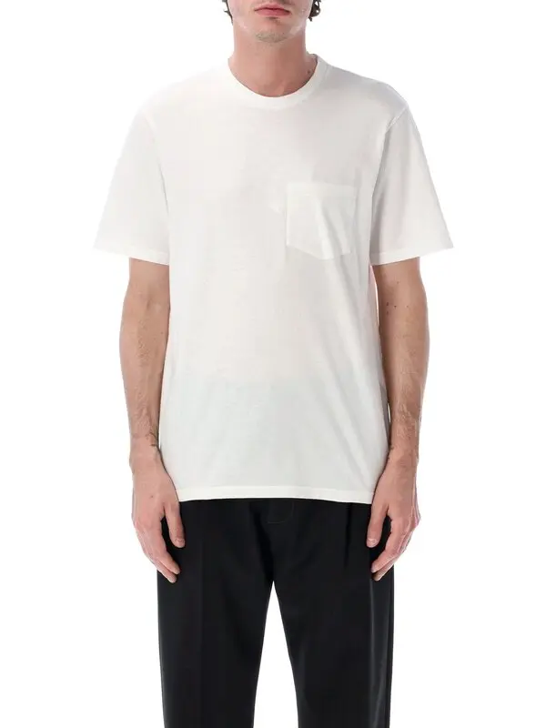 MAISON MARGIELA Cotton Jersey T-shirt With Taped Pocket Detail - White