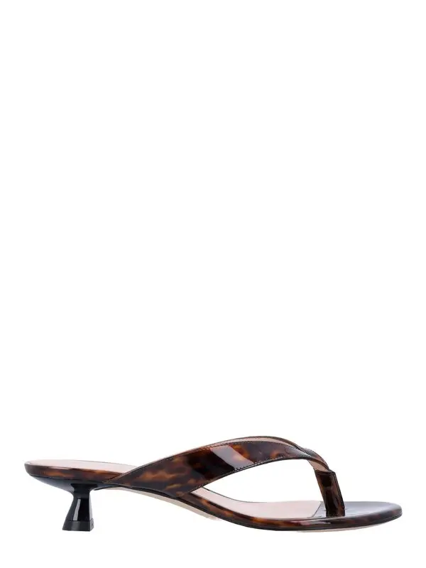 STUART WEITZMAN Tortoiseshell Kitten Heel Sandals - Turtle