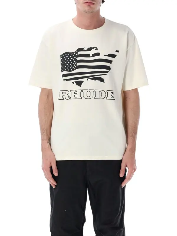 Rhude Graphic Print Cotton T-shirt - Vintage White