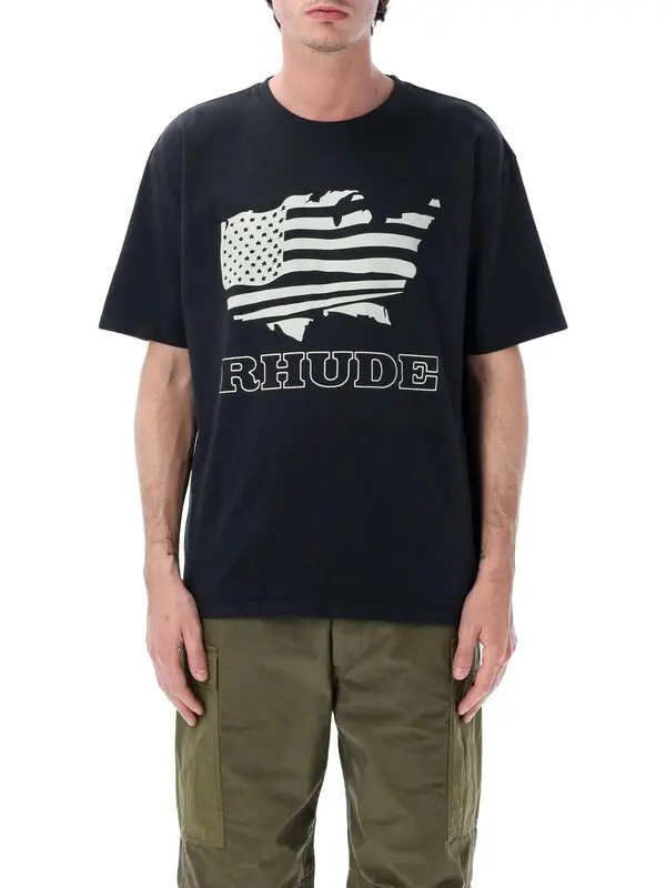 Rhude Graphic Print Cotton T-shirt - Vintage Black