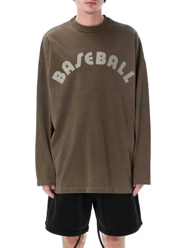 Fear Of God Baseball Print Long Sleeve T-shirt - Faded Brown