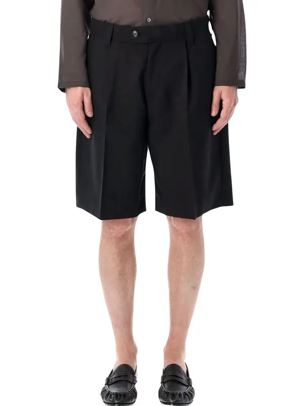 MFPEN Tailored Tropical Wool Shorts - Black Tropical