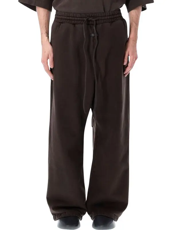 Fear Of God Wide-leg Cotton Fleece Sweatpants - Dark Brown
