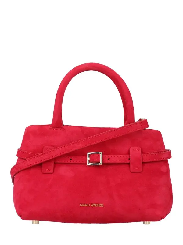 Manu Atelier Le Cambon 20 Suede Handbag - Red