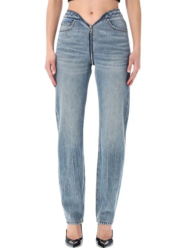 Alexander Wang V-waist Zip Jeans - Light Indigo