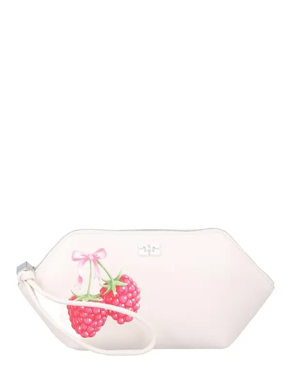 GANNI Raspberry Print Makeup Bag - Egret White