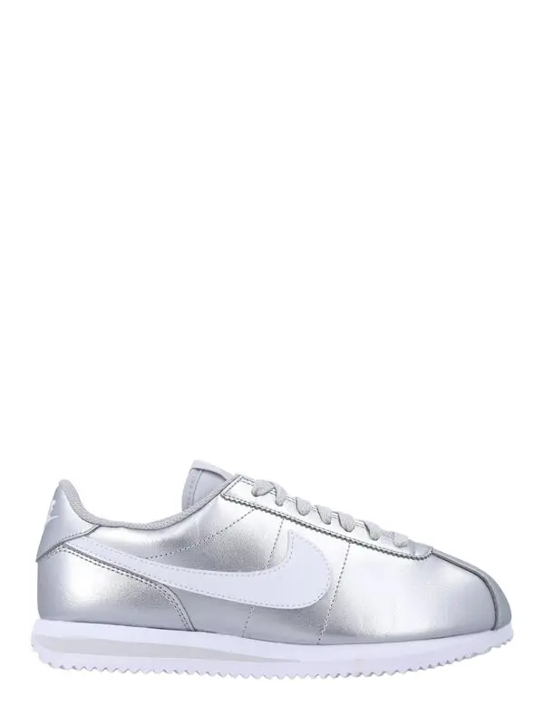 Nike Metallic Leather Lace-up Sneakers - Metallic Silver
