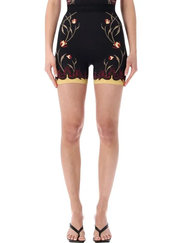 MARINE SERRE Printed Jersey Mini Shorts - Black