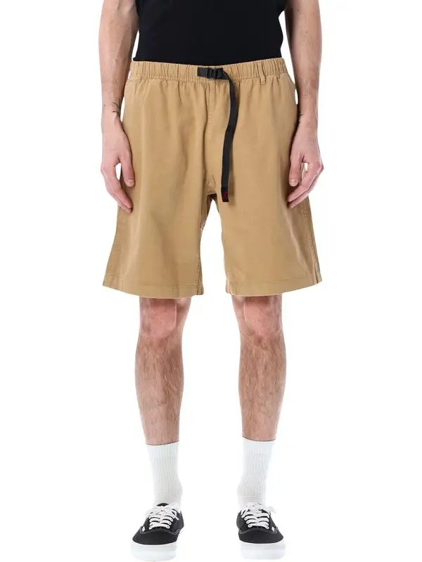 Gramicci Cotton G-shorts With Flex-fit Waistband And Integrated Belt - Chino