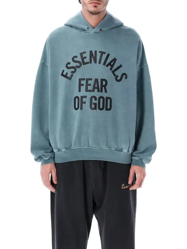 Fear Of God Campus Logo Print Hoodie - Faded Coastal
