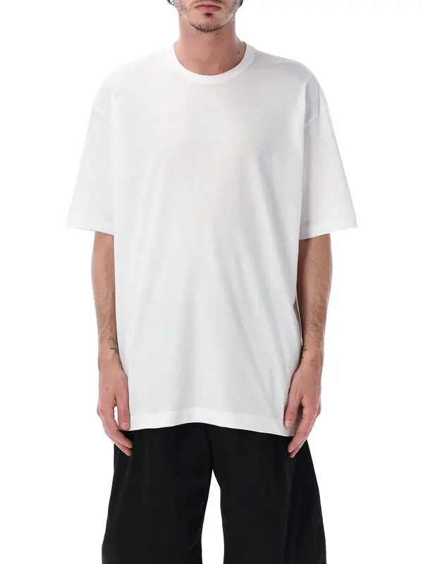 Comme Des Garçons Oversized Cotton T-shirt With Back Logo - White