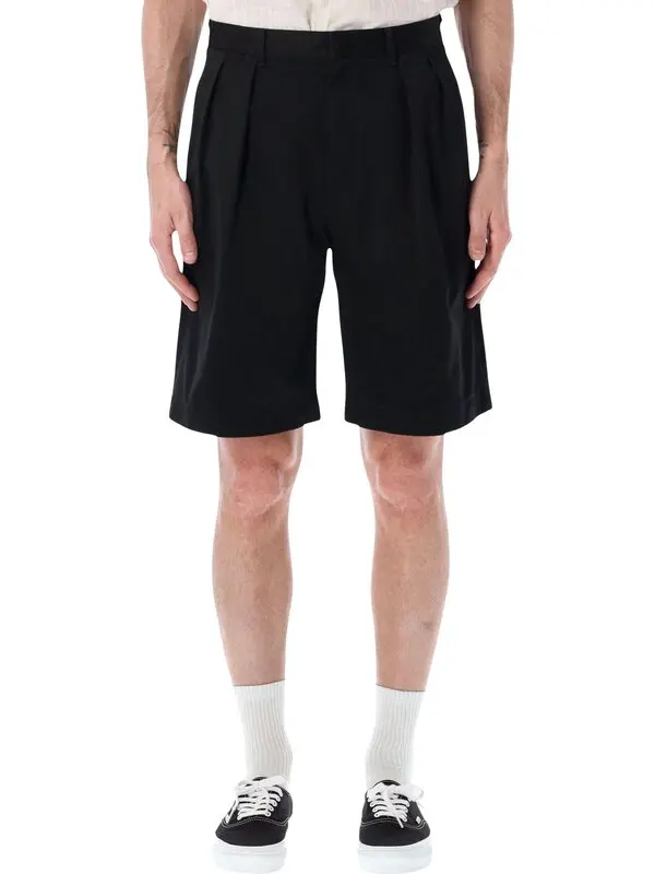 Nanamica Hybrid Fabric Wide Tapered Shorts - Black