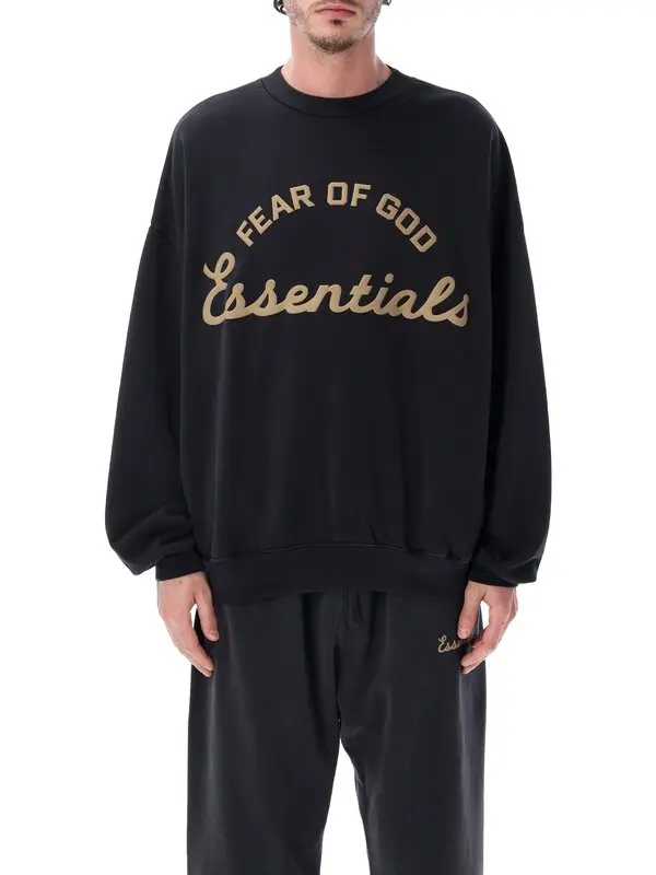 Fear Of God Crewneck Sweatshirt With Puff Print Logo - Faded Black