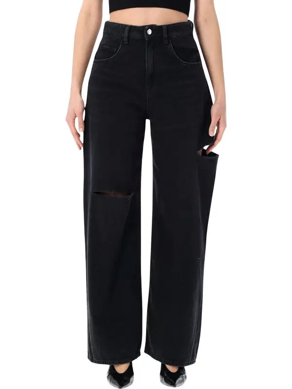 ICON DENIM LOS ANGELES Poppy Wide Leg Jeans - Ghraphite Black
