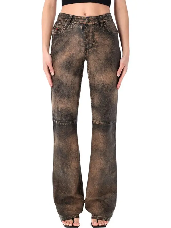 DIESEL® L-ysa Leather Pants - Washed Brown