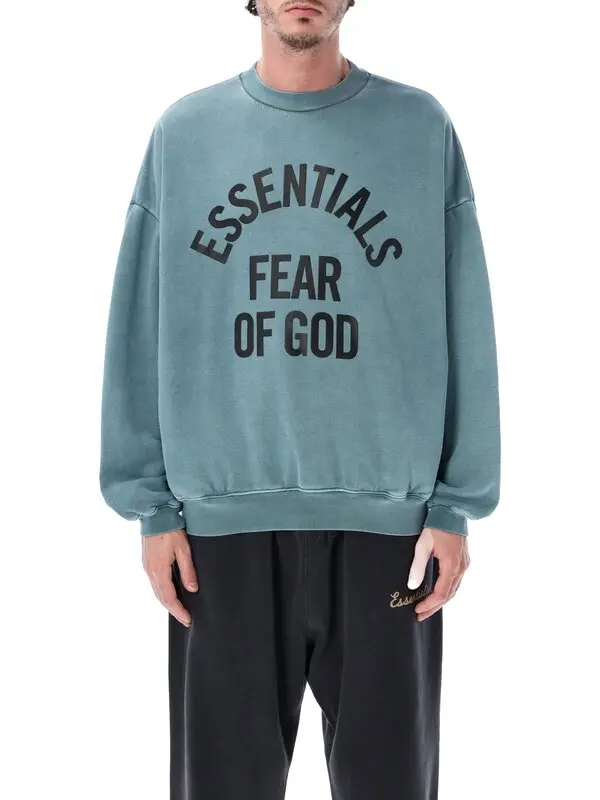 Fear Of God Crewneck Sweatshirt With Vintage Finish - Faded Coastal