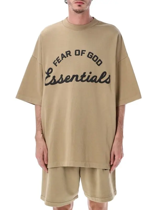 Fear Of God Cotton Pigment Dyed Oversized T-shirt - Faded Dune
