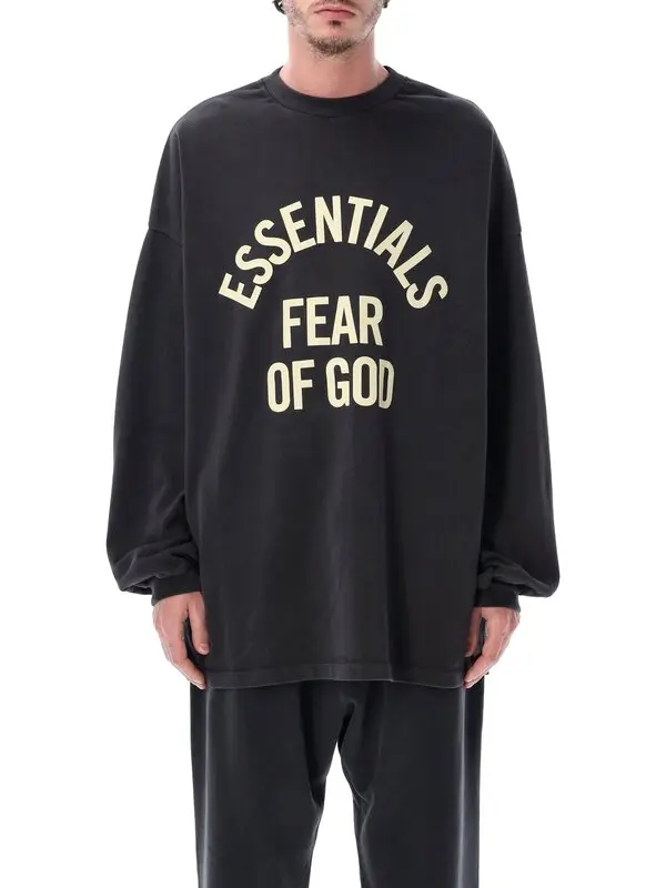 Fear Of God Campus 90s Long Sleeve Tee - Faded Black