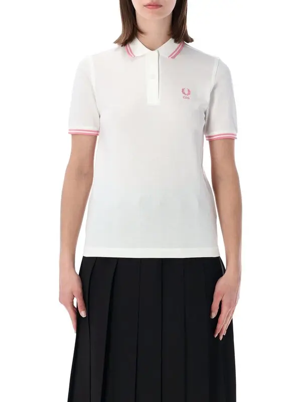 Comme Des Garçons X Fred Perry Cotton Piqué Polo Shirt - White