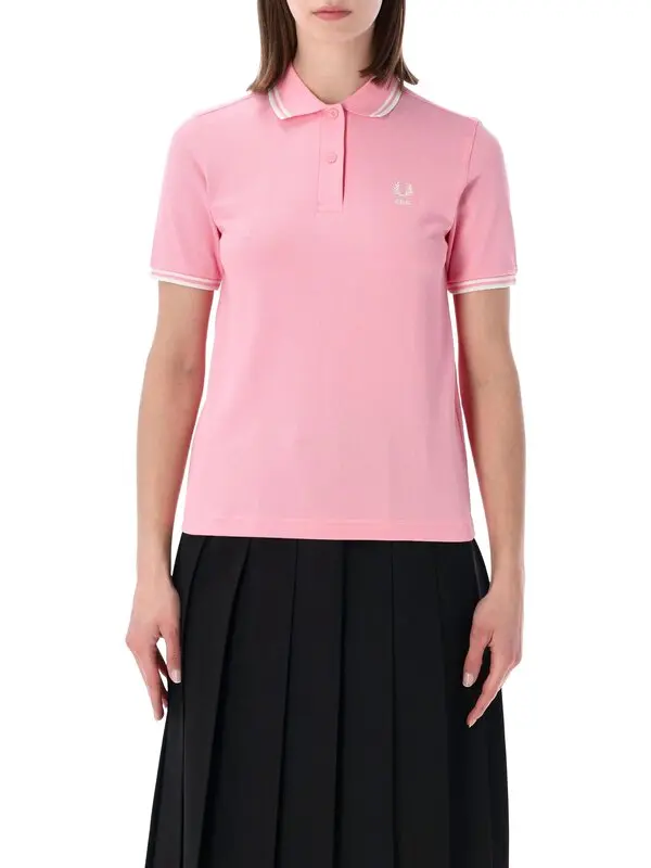Comme Des Garçons X Fred Perry Cotton Piqué Polo Shirt - Pink