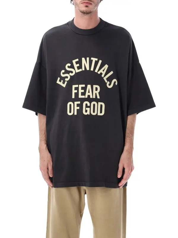 Fear Of God Cotton Jersey T-shirt With Graphic Print - Faded Black