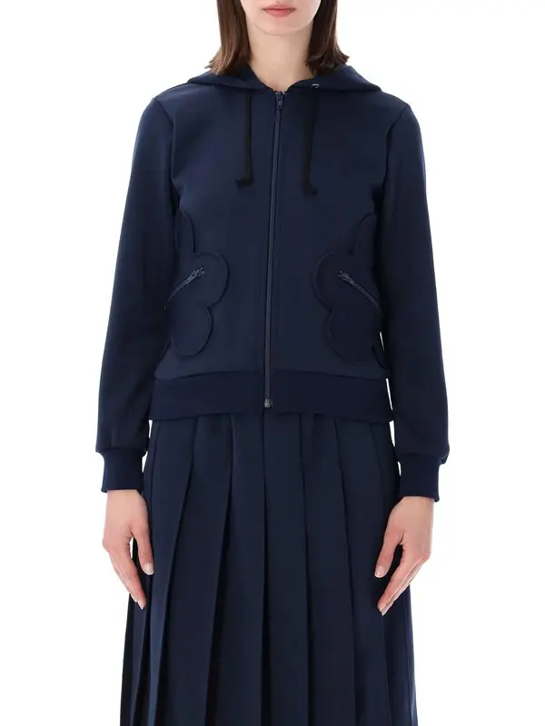 Comme Des Garçons Technical Jersey Hoodie - Nevy Blue