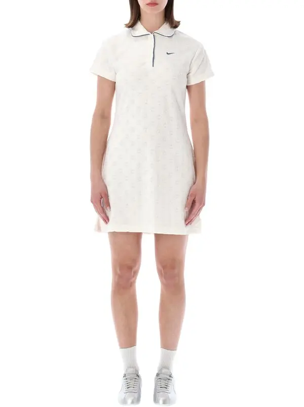 Nike Chill Terry Jacquard Polo Mini Dress - Sail Mistic Blue
