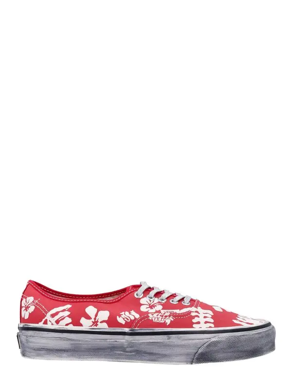 VANS Authentic Floral Print Lace-up Sneakers - Red White
