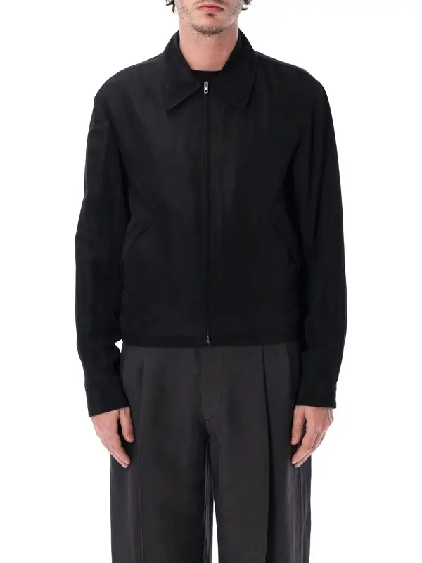 LEMAIRE Short Blouson In Viscose Linen Gabardine - Black