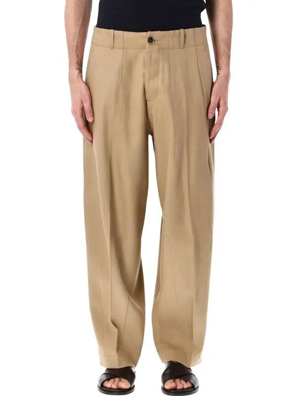 NINE:INTHE:MORNING Damiano Carrot Fit Trousers - Brown