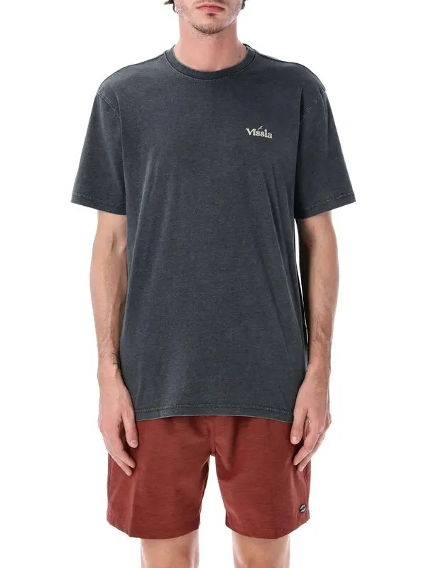VISSLA Cotton Blend T-shirt With Cosmic Wash And Graphic Print - Phantom