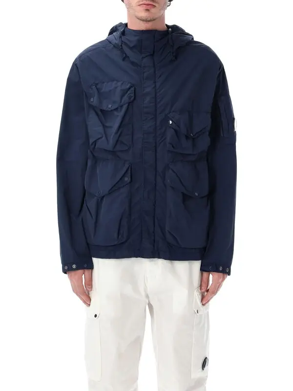 C.P. COMPANY Flatt Nylon Goggle Jacket - Midnight Navy