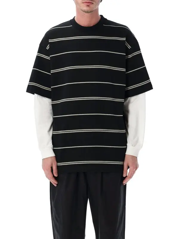 Comme Des Garçons Homme Layered Striped T-shirt - Black Grey
