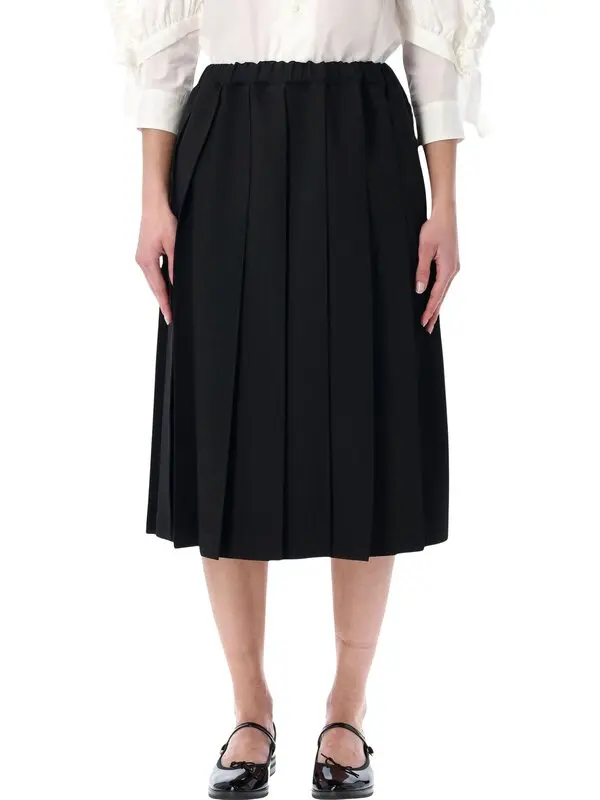 Comme Des Garçons Pleated Midi Skirt - Black