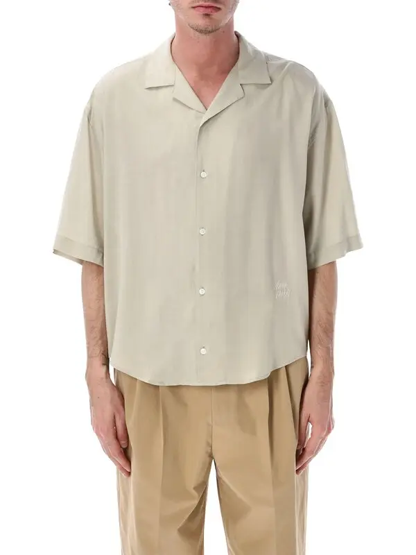 Ami Boxy Fit Viscose Shirt - Caffe Cream