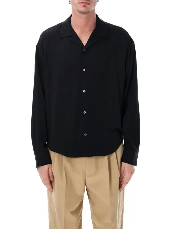 Ami Viscose Relaxed Fit Shirt - Black