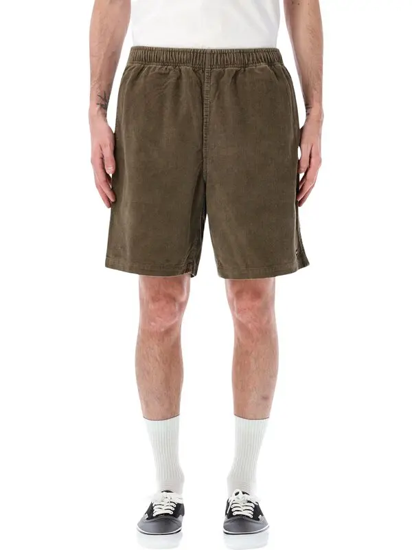 Obey Horizon Relaxed Fit Cotton Shorts - Canteen Faded Wash