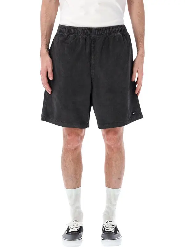 Obey Horizon Relaxed Fit Shorts - Black Faded Wash