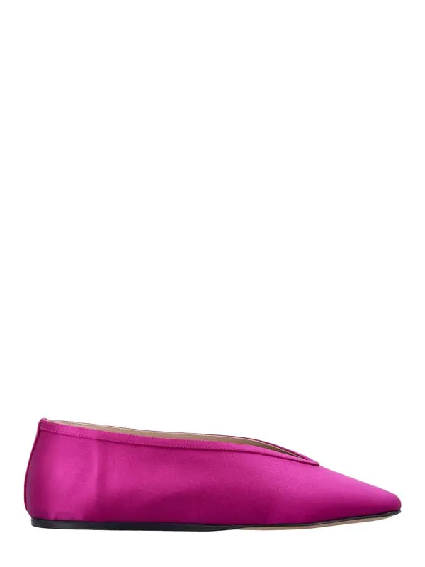 Le Monde Beryl Satin Pointed Toe Slippers - Magenta