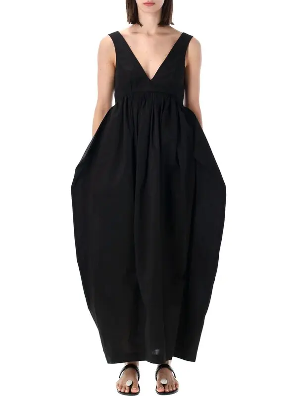 RÓHE Sculptural V-neck Dress - Black
