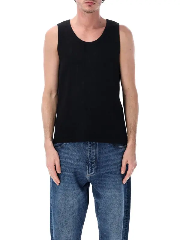 Studio Nicholson Ribbed Cotton Tank Top - Black