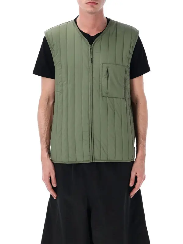 Rains Quilted V-neck Zip-up Vest - Well