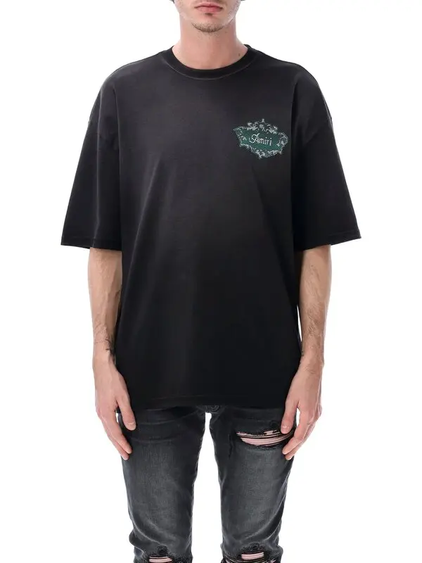 Amiri Chateau Crest Oversized Tee - Black
