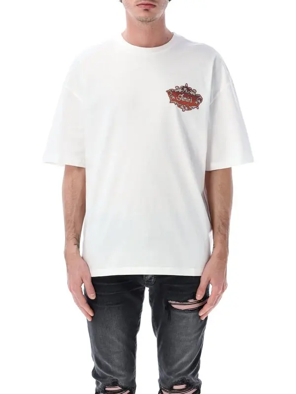 Amiri Chateau Crest Oversized Tee - White