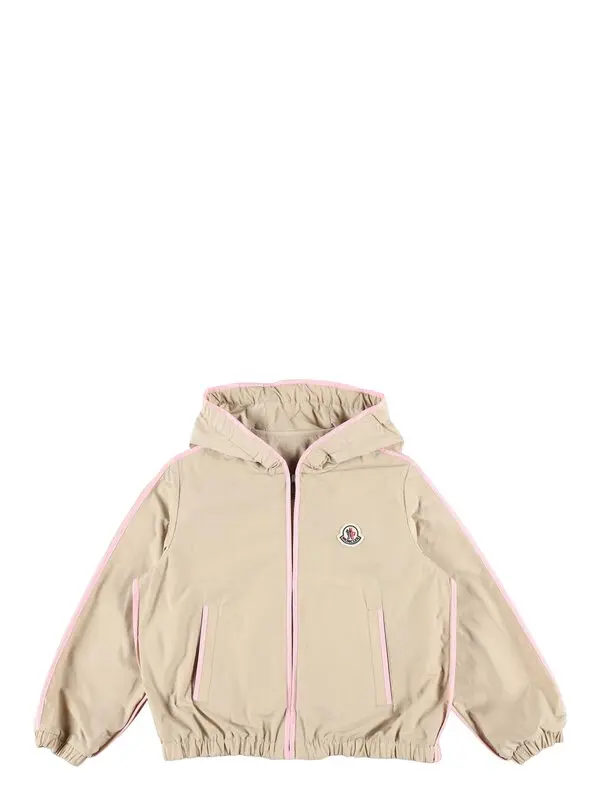 Moncler Sarracenia Hooded Zip-up Jacket With Contrast Trims - Pink