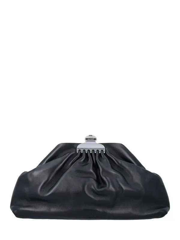 Marc Jacobs Medium Glam Clutch In Smooth Leather - Black
