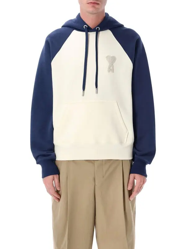Ami Two-tone Raglan Sleeve Hoodie - White